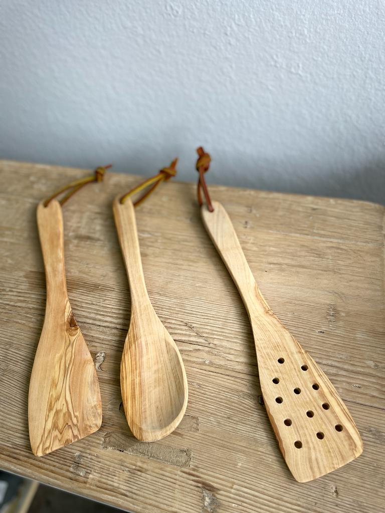 Premium Rustic Handmade Olive Wood Spatula\ Olive Wood Spatula with ...