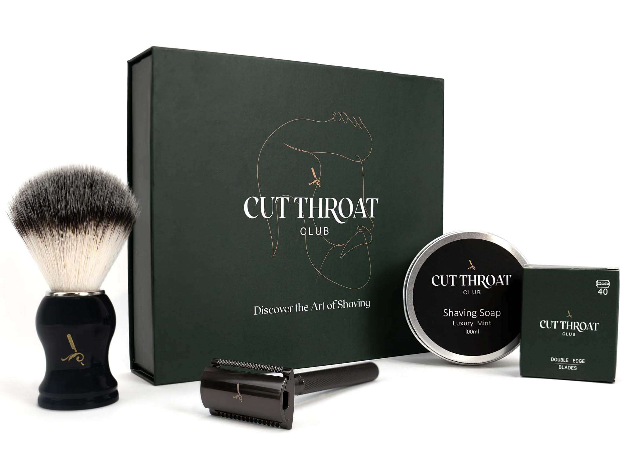 Premium Safety Razor Kit | Mens Beginners Safety Razor Kit Inc Blades ...