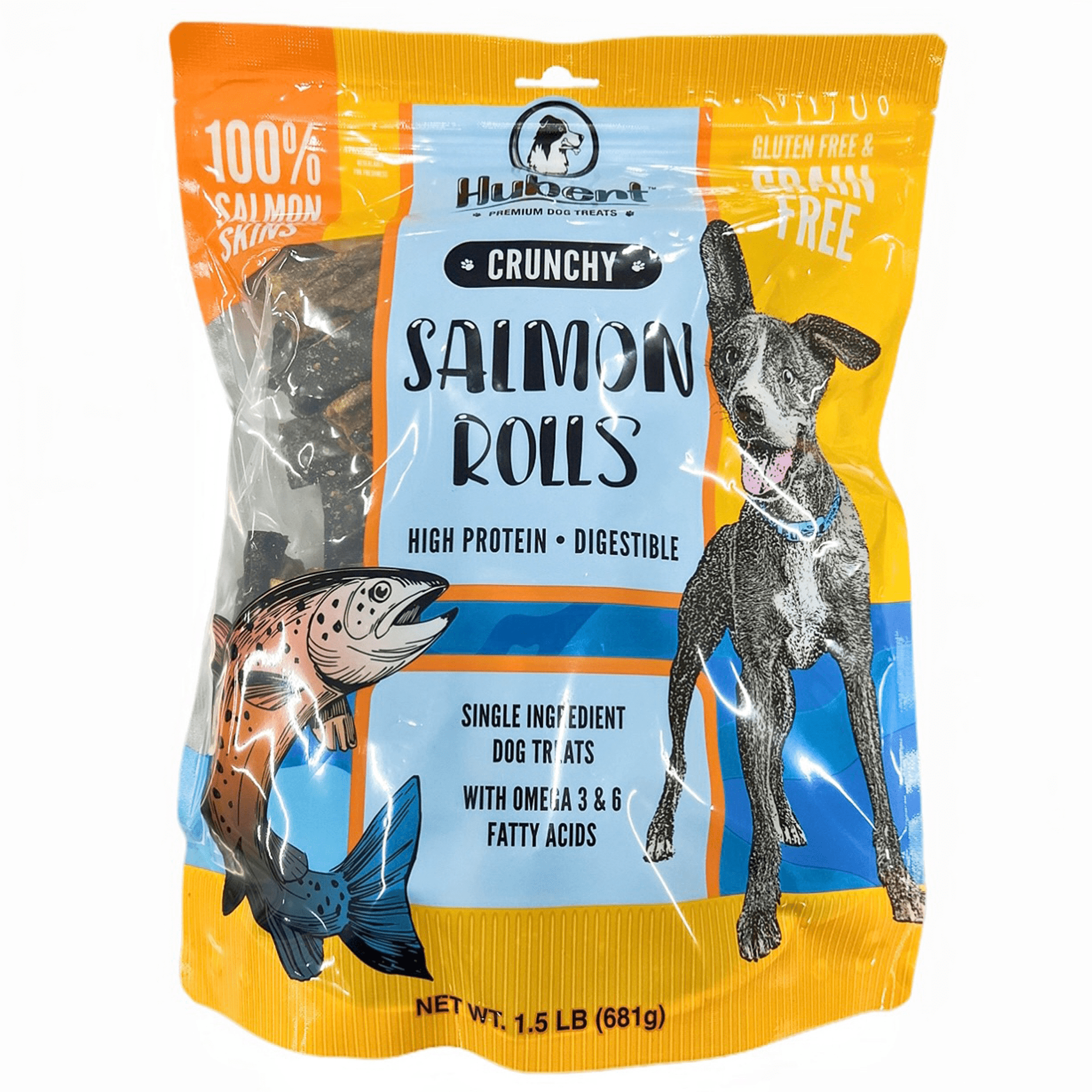 Hubert Pet, Salmon Skin Rolls Dog Treats, Grain Free, Single Ingredient ...