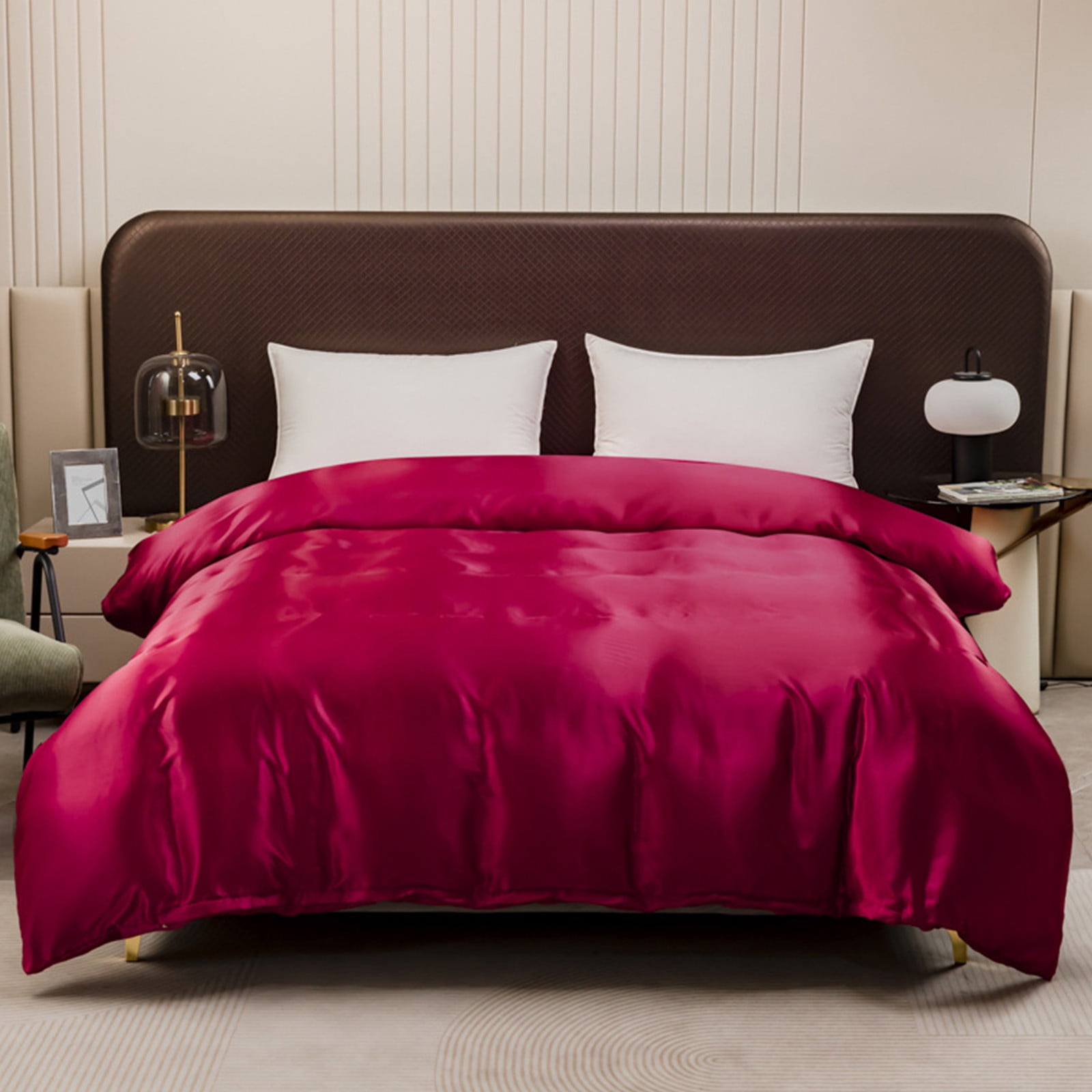 Premium Satin Duvet Cover - Hidden Zipper Closure - Soft Silk-Like ...