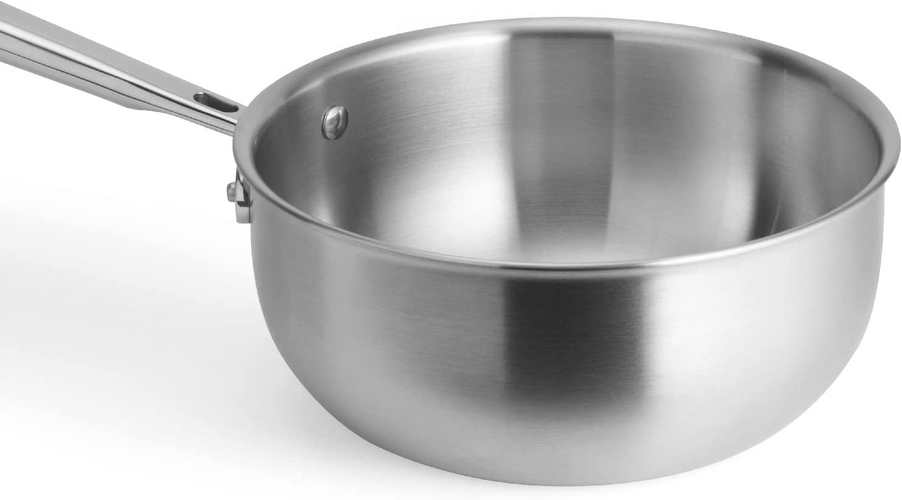 Premium Saucier Pan with Lid & Stay Cool Handle - 5-Ply Stainless Steel ...