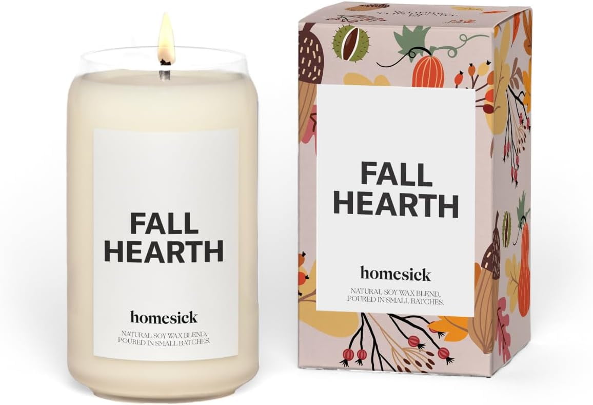 Premium Scented Candle, Fall Hearth - Scents of Orange Peel, Amber ...