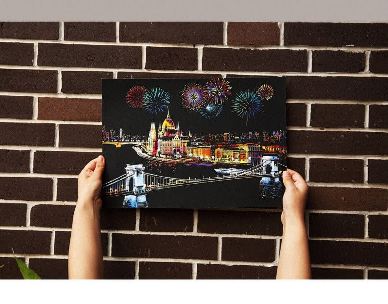 Premium Scratch Art Postcards for Klds & Adults - DIY Engraving Kit for Stress Relief, Home ...