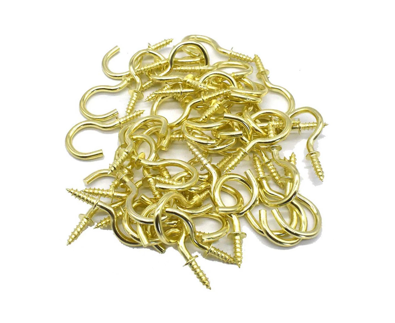 Premium Screw Hooks for Secure Hanging 7/8'' Brass Ceiling Hooks, 50 ...