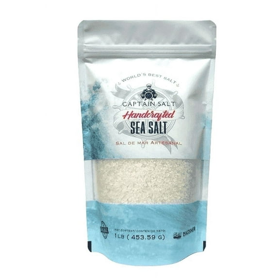 Captain Salt Organic Mineral Sea Salt 1 Pound Natural Grain with 82 ...