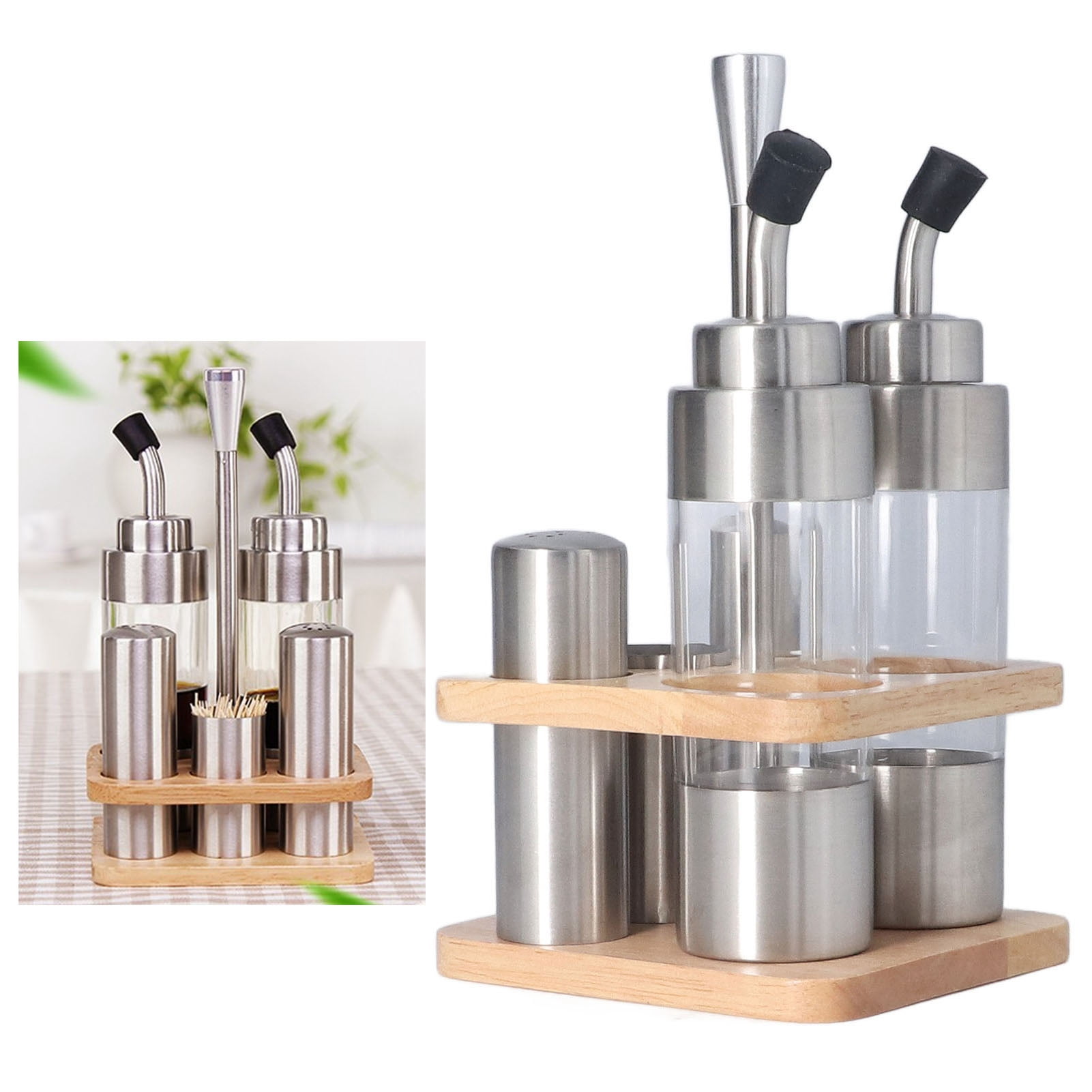 Premium Seasoning Bottle Set, Rustproof, Oil Spice Storage With Elegant ...