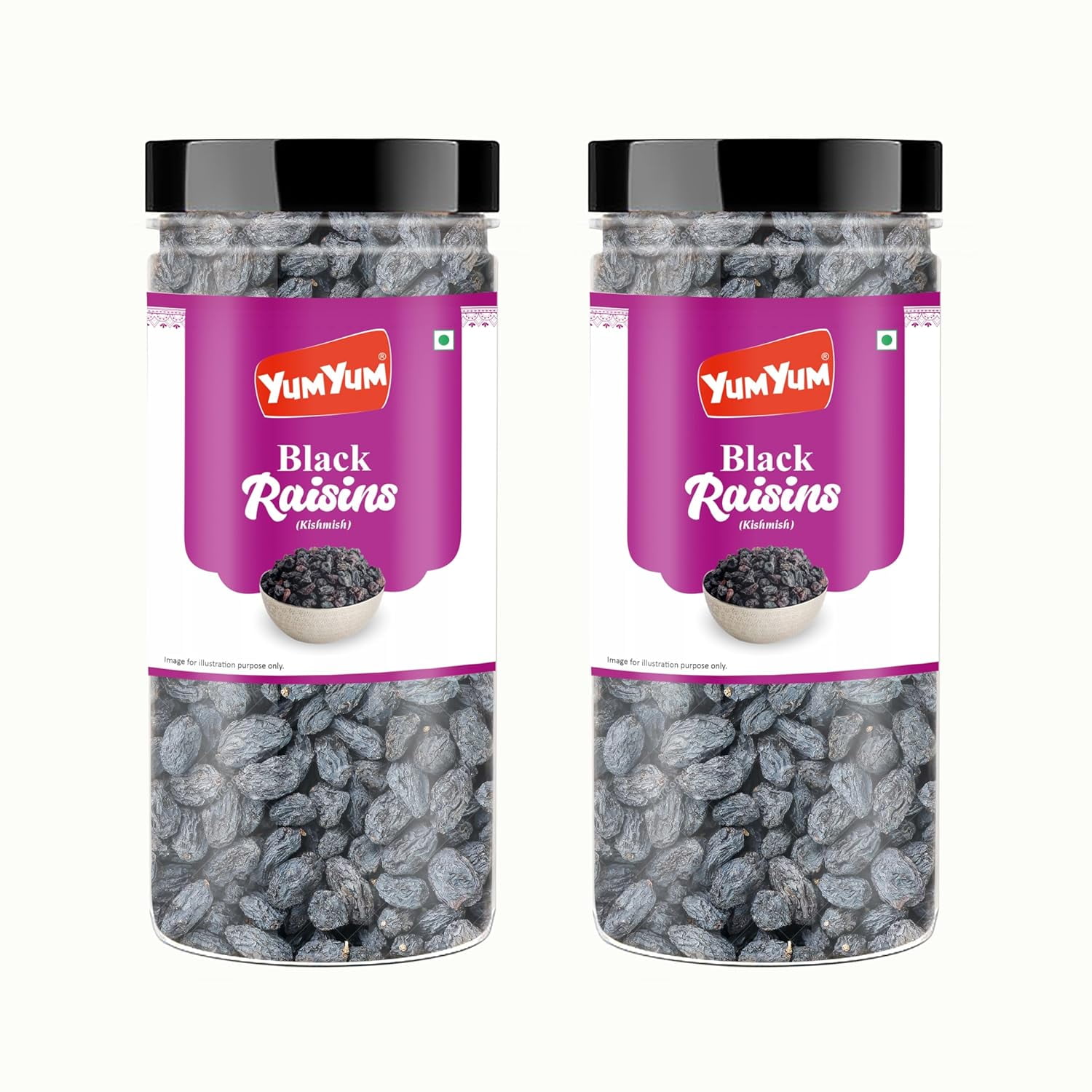 Premium Seedless Black Raisins By Yum Yum 500gm, (250gm * 2) | Natural ...