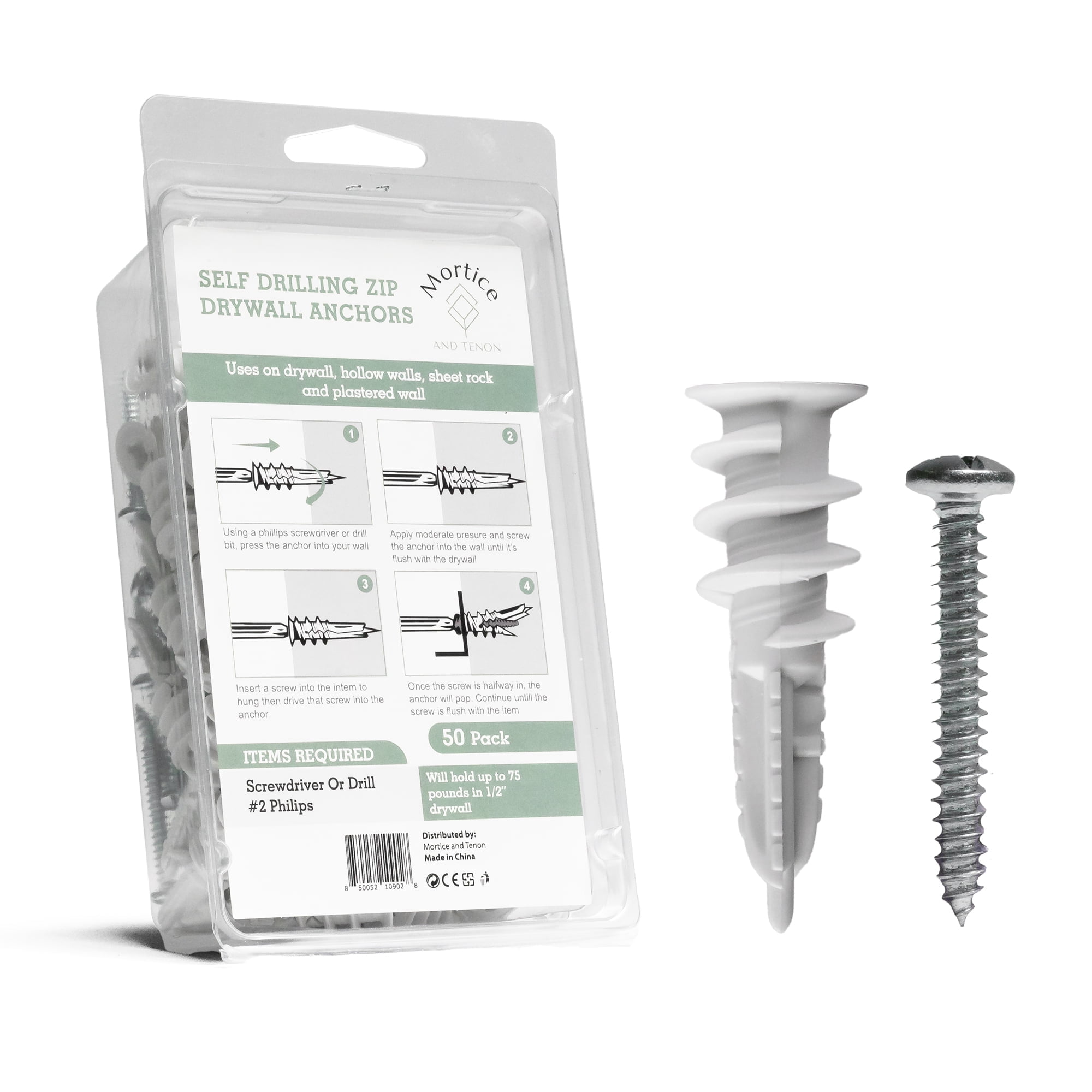 Premium Self-Drilling Drywall Anchors | Used On Drywall, Plaster Board ...