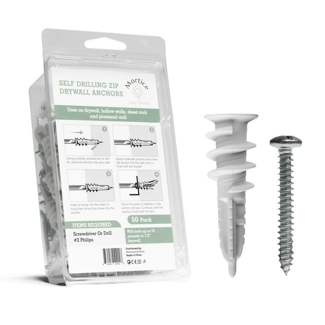 Premium Self-Drilling Drywall Anchors | Used On Drywall, Plaster Board ...