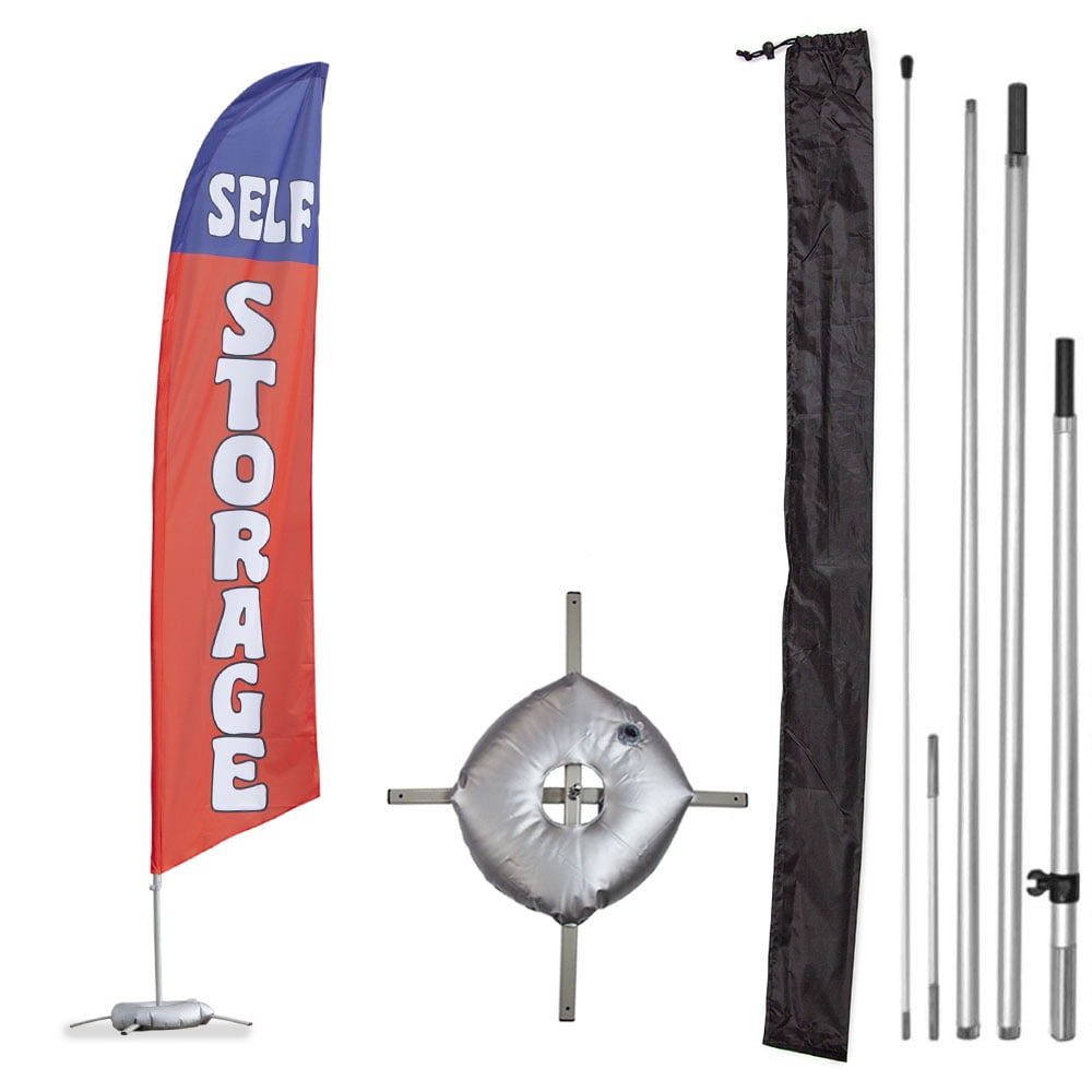 Premium Self Storage Feather Flag Kit - Includes 13ft Sectional ...