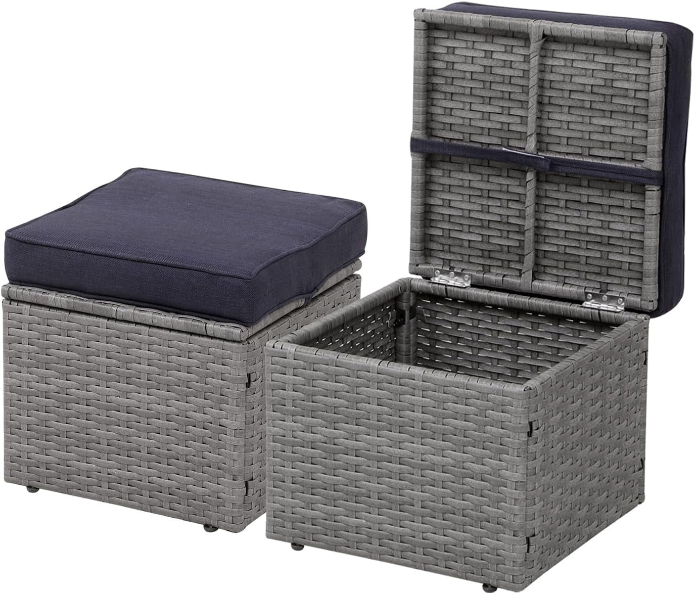Premium Serene Blue/Gray 16.5" 2-Piece w/ 3" Fade-Proof Cushion, All ...