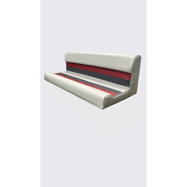 Premium Series 55" Pontoon Bench Seat Cushion Set "ONLY" Grey/Red/Char ...