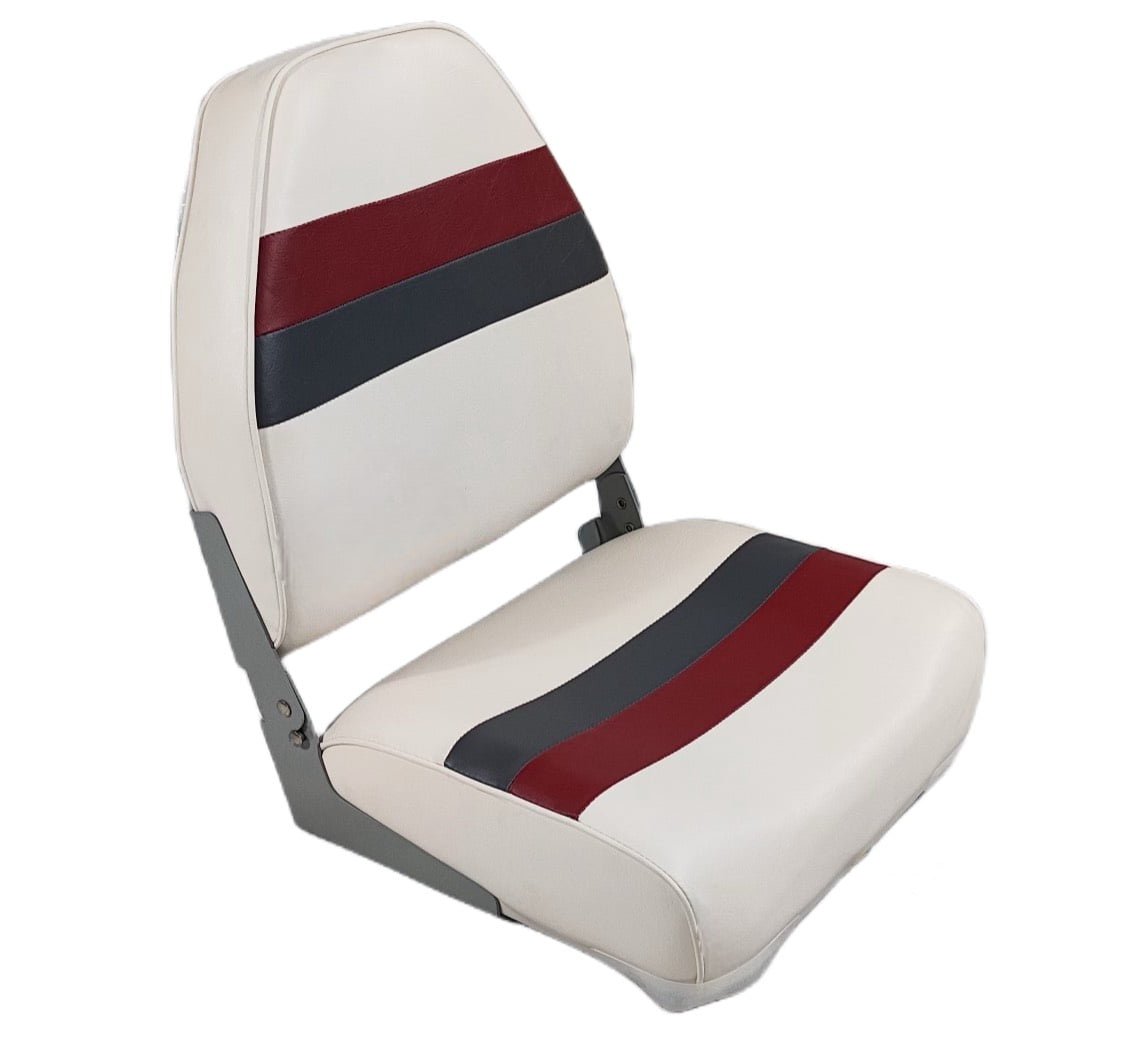 Premium Series Pontoon Fold Down Boat Seat 3008-AAEC White / Red ...