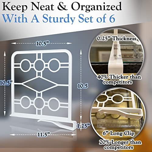 Premium Set of 6 Shelf Dividers - Closet Organizer for Clutter-Free ...