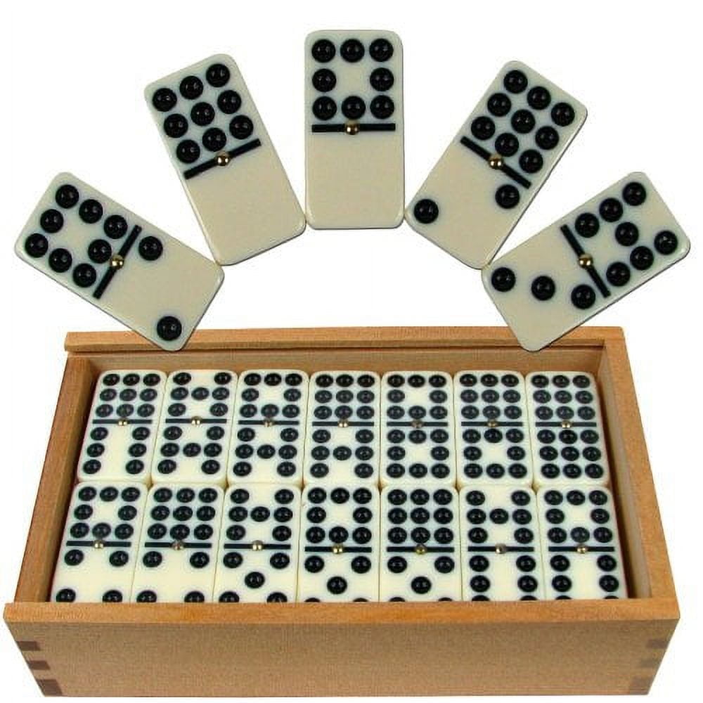 Premium 55 Double Nine Domino Game Set with Wood Case, Brown - Walmart.com