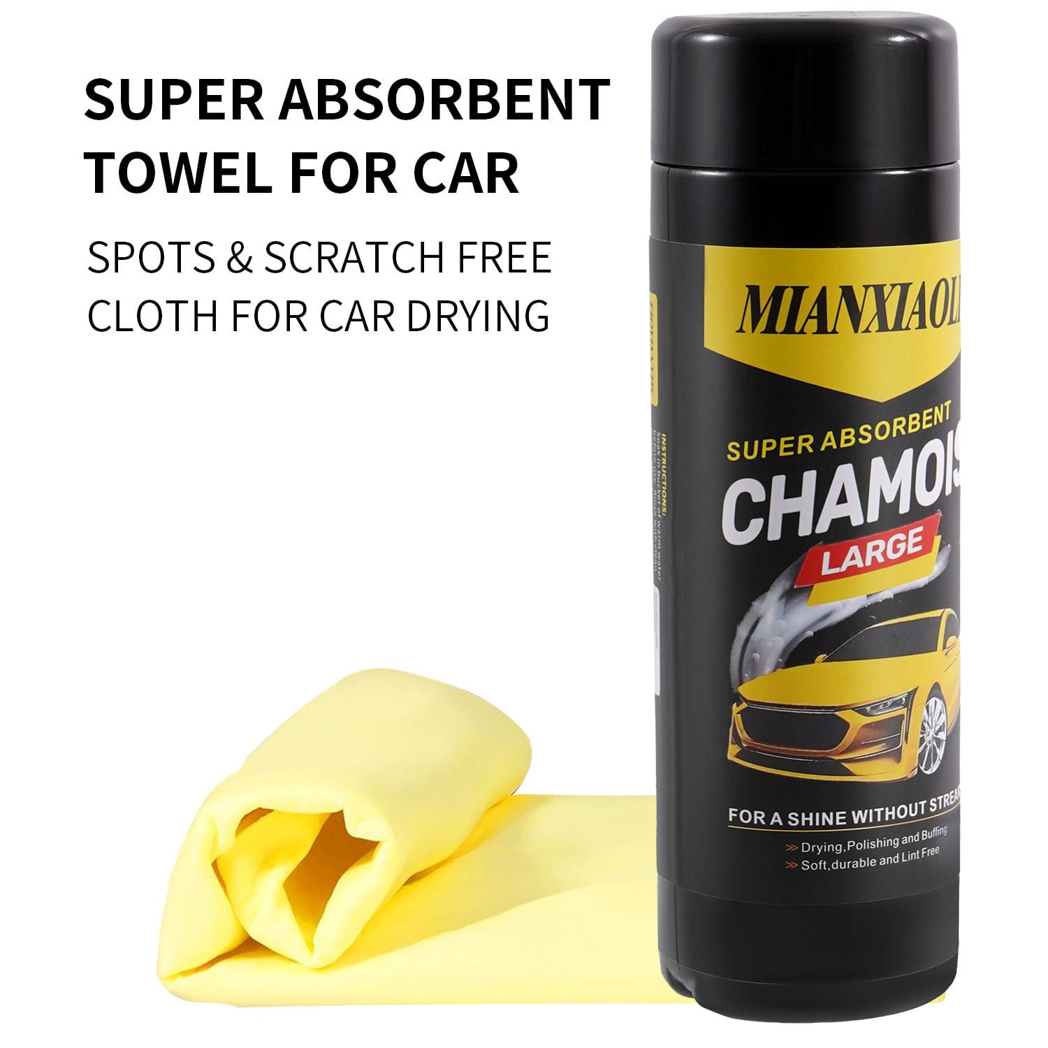 Premium Shammy Cloth for Car Drying - 15.7”x12” - Super Absorbent ...