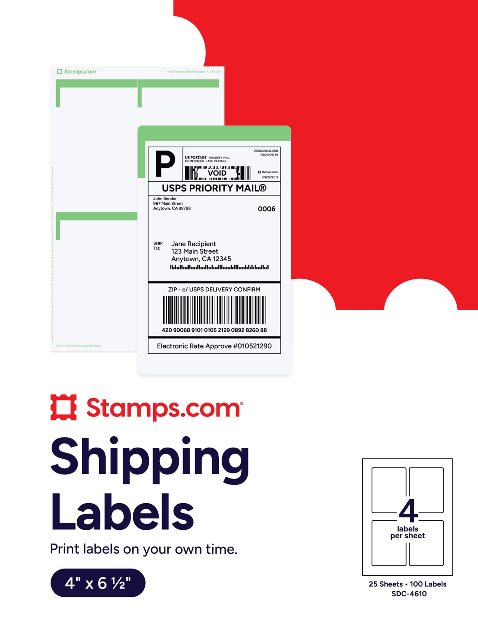 Premium Shipping Label Sheets 4 1/4 x 6 3/4", Pack of 250, for Packages ...