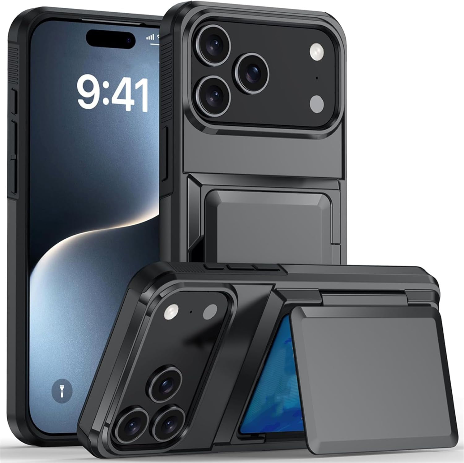 Premium Shockproof Case, with Card Holder & Stand - Heavy Grade ...