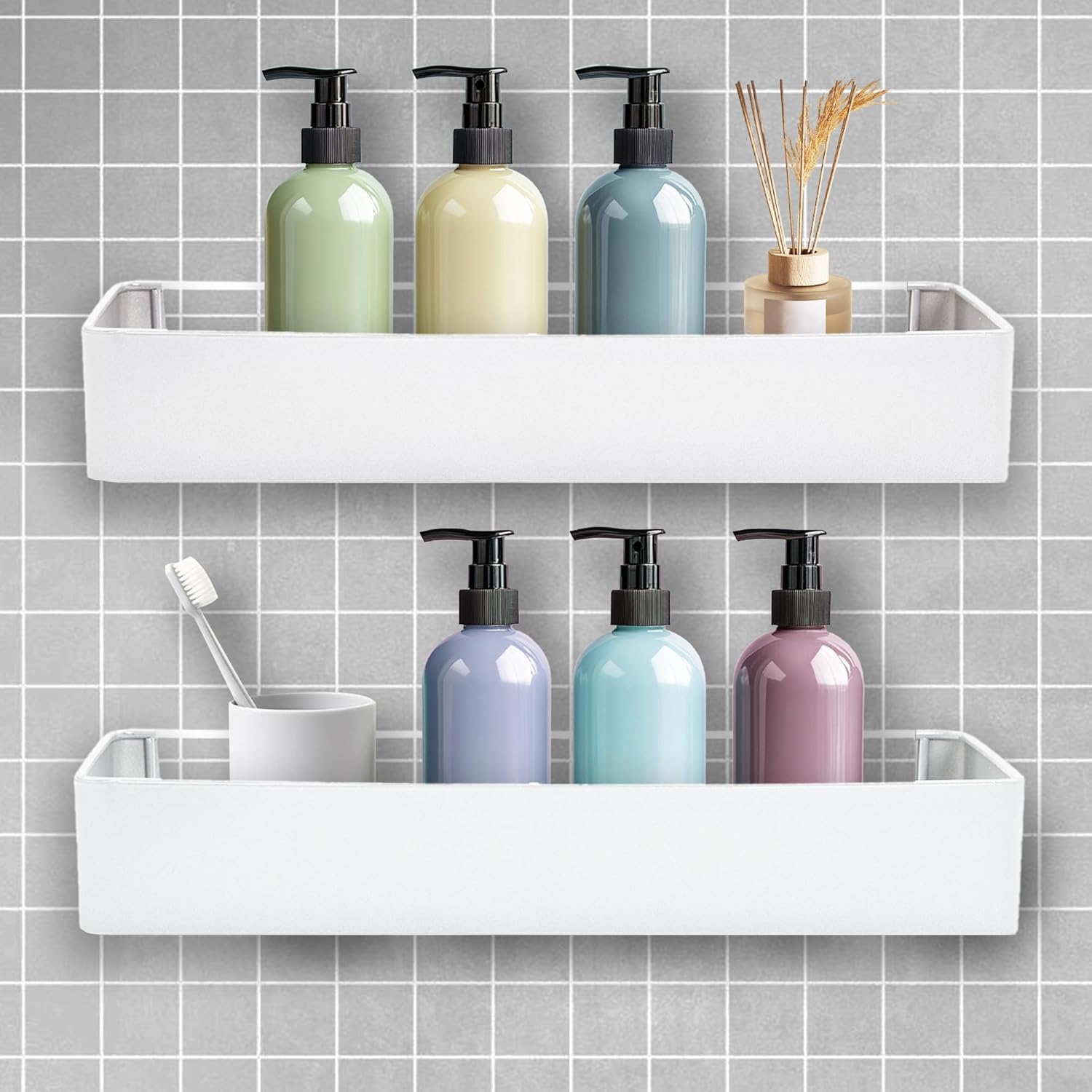 Premium Shower Caddy, Adhesive Bathroom Shower Organizer and Storage ...