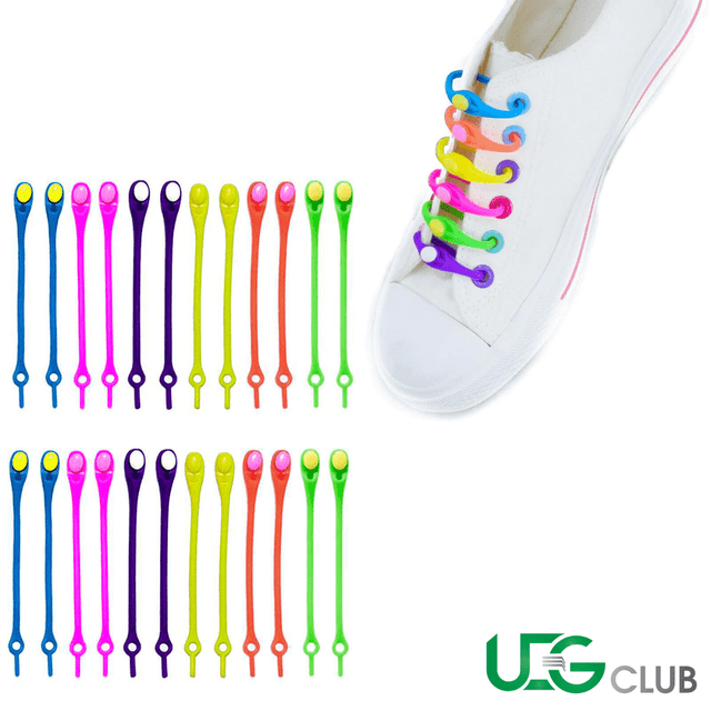 UEG CLUB Elastic Shoe Laces, Durable Silicon No Tie Shoelaces for ...