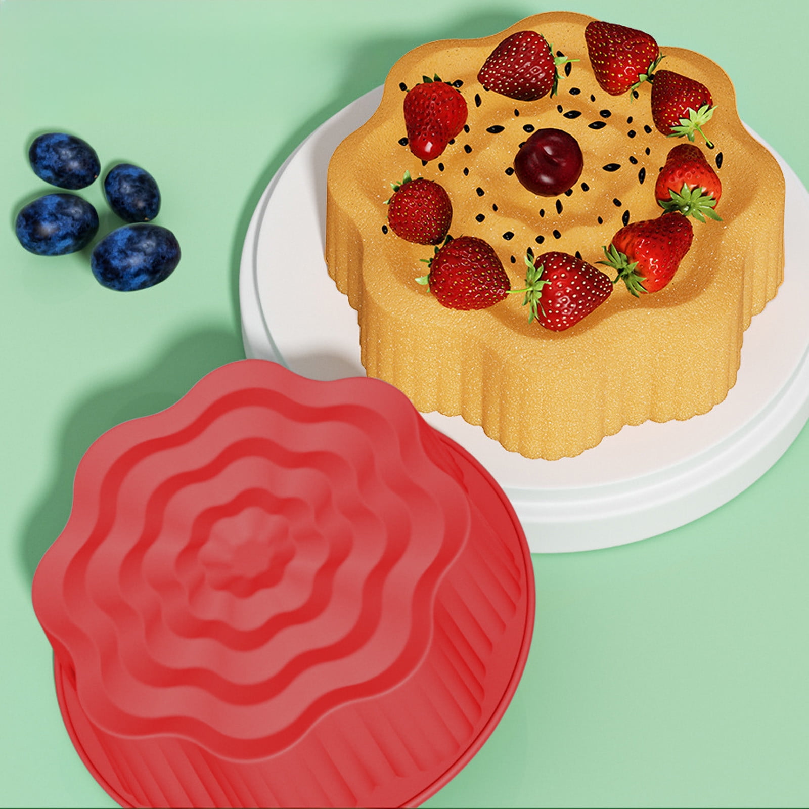 Premium Silicone Cake Mold with Wave Pattern, High Temp Resistant (-40 ...