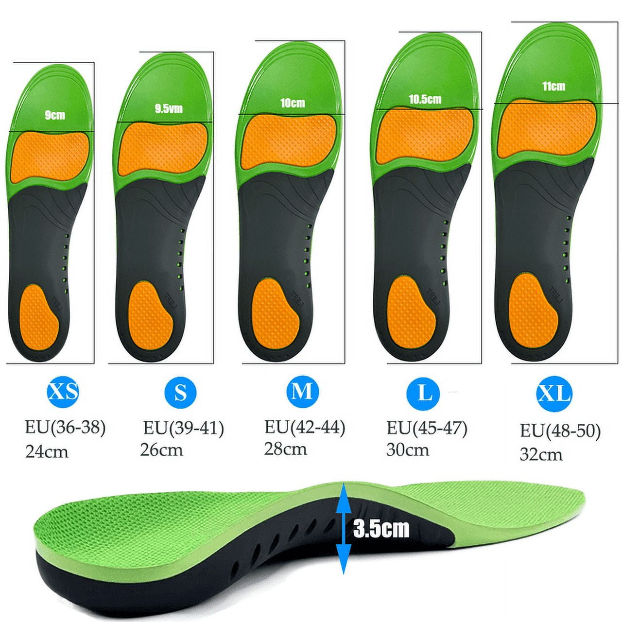 Premium Silicone Gel Insoles for Shoe Men Women Orthopedic Arch Support ...