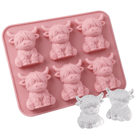 Premium Silicone Highland Cow Ice Cube Mold - Unique 3D Shapes for ...