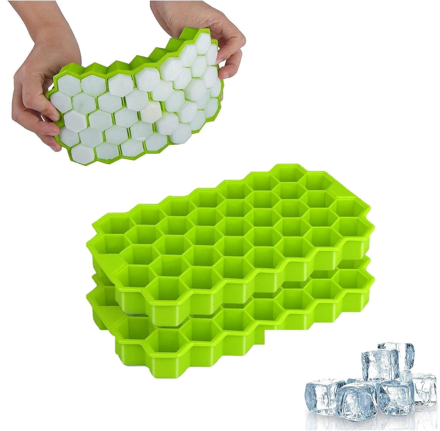 Premium Silicone Ice Cube Tray Flexible Durable Ice Trays for Freezer ...