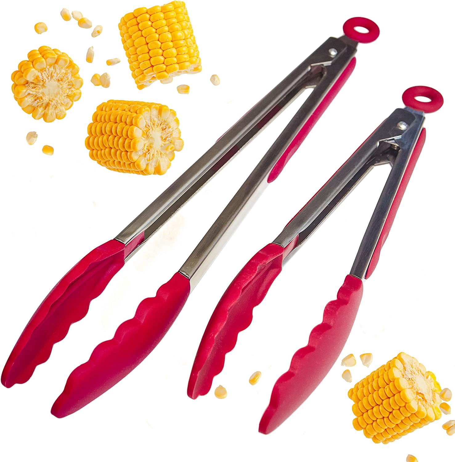 Premium Silicone Kitchen Tongs for Cooking Set (9