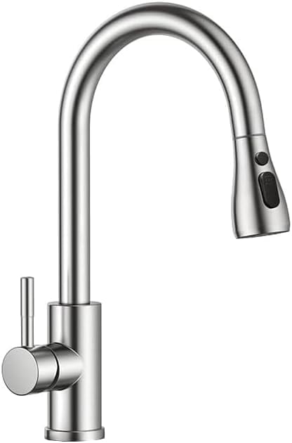 Premium Single Handle High Arc Brushed Nickel Pull Out Kitchen Faucet ...