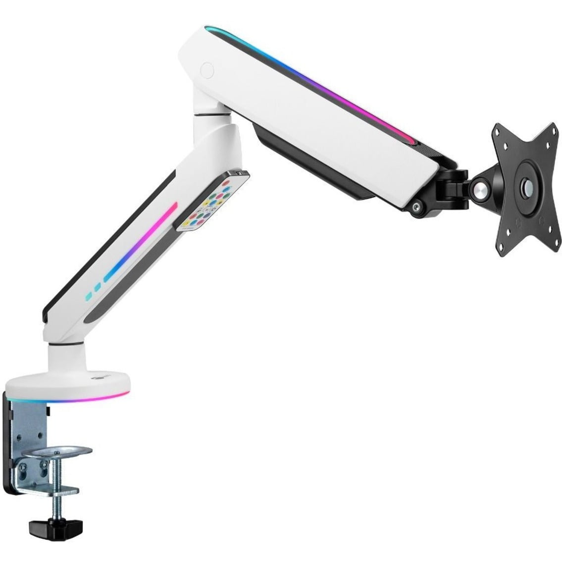 Premium Single Monitor Arm Desk Mount with Gaming RGB Lighting ...