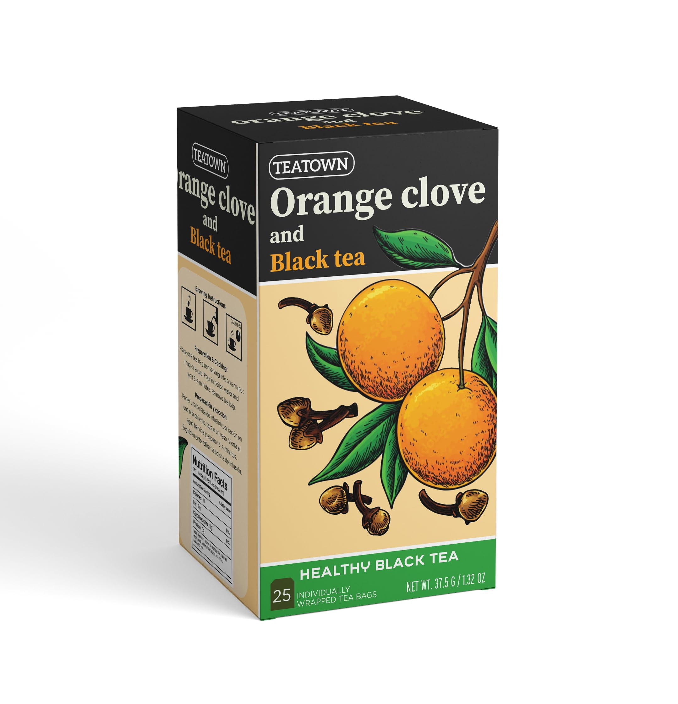 Premium Single Origin Orange Clove Black Ceylon Tea Bags 25 Count ...