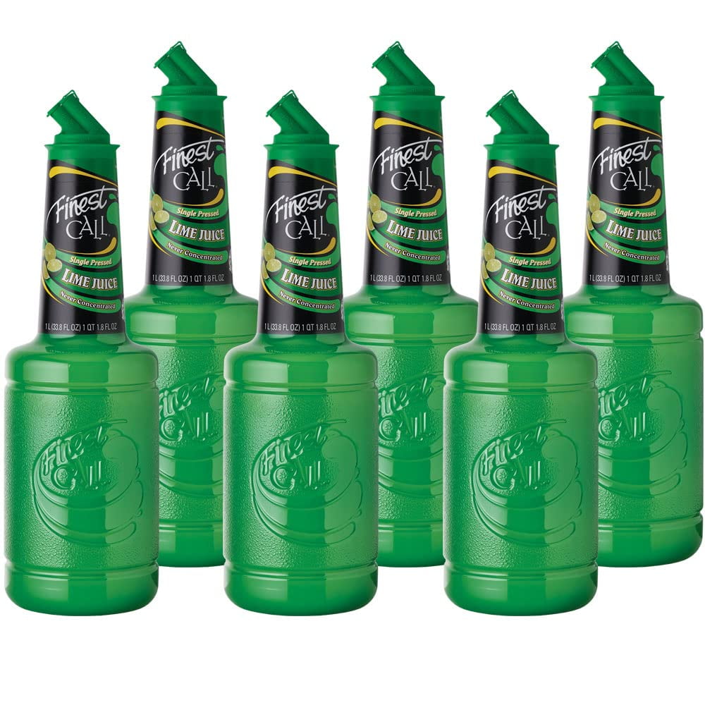 Premium Single Pressed Lime Juice Drink Mix, 1 Liter Bottle (33.8 Fl Oz ...