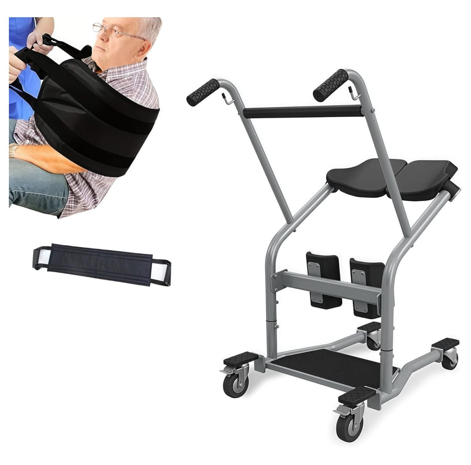 Premium Sit-to-Stand Transfer Lift with Sling – Safe Mobility Aid for Elderly & Disabled, 500lbs ...