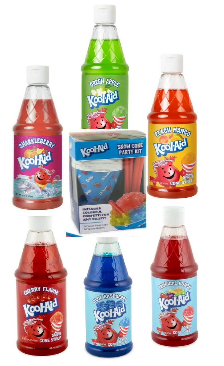Premium Flavor Party Snow Cone Syrup Kit: 16oz Bottles of 6 Flavors ...
