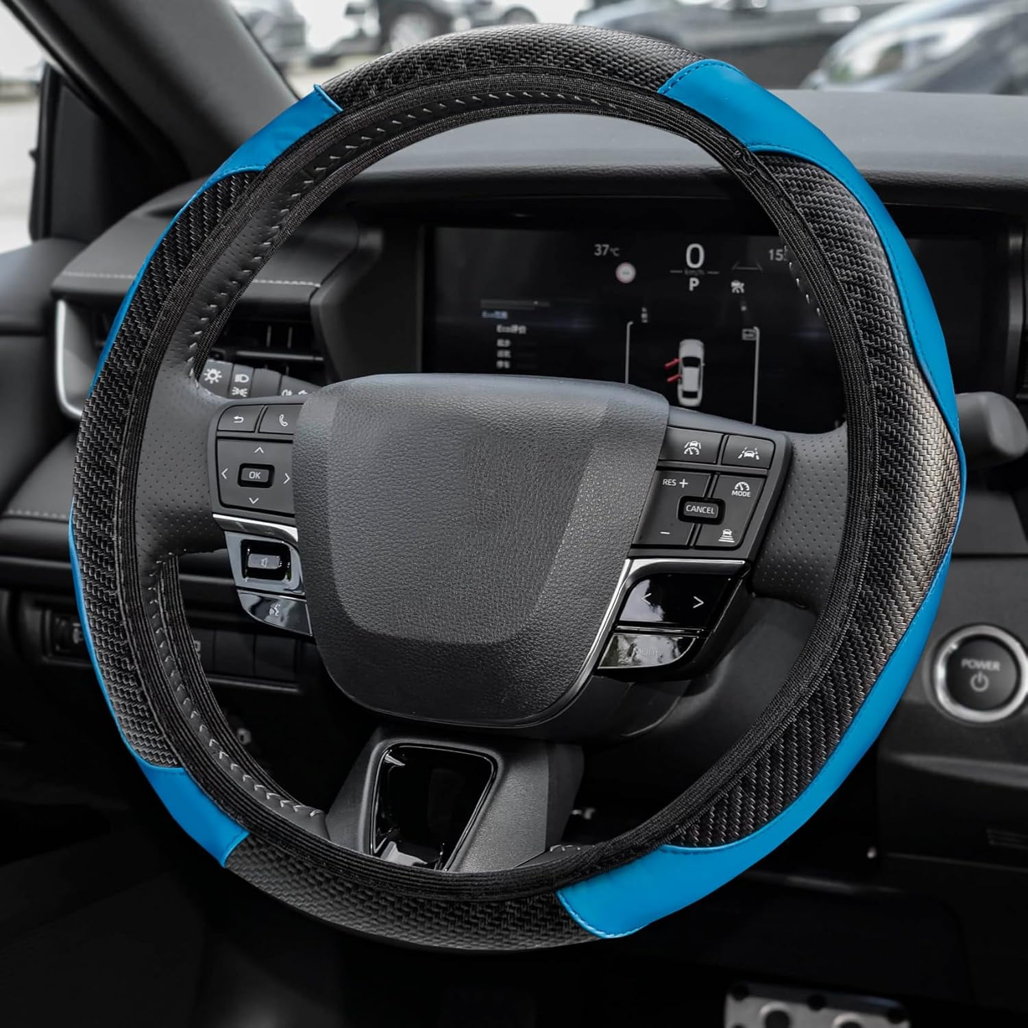 Premium Soft Breathable Leather Steering Wheel Cover Designed for 15 ...