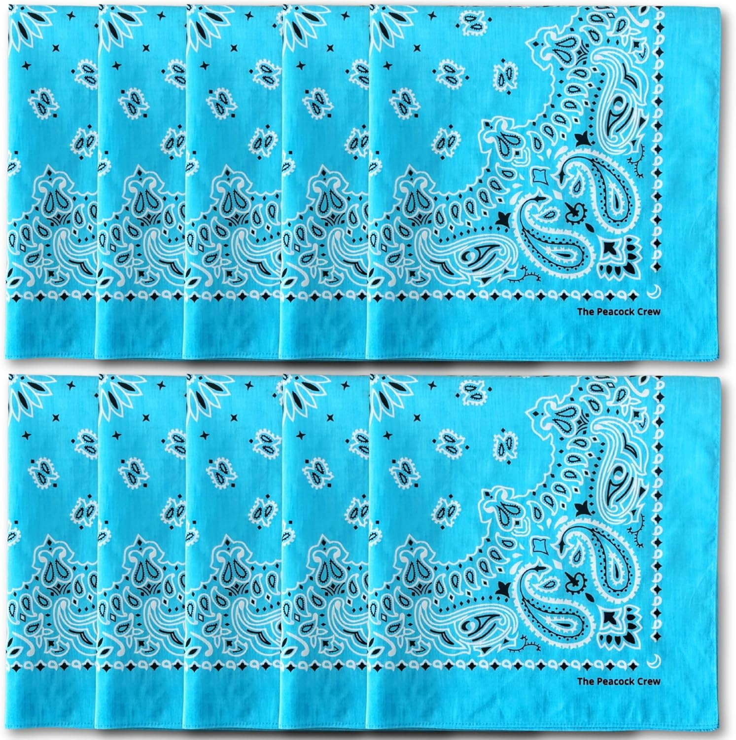 Premium Soft Cotton Designer Bandana Set, Unisex, 22 x 22 Inch ...