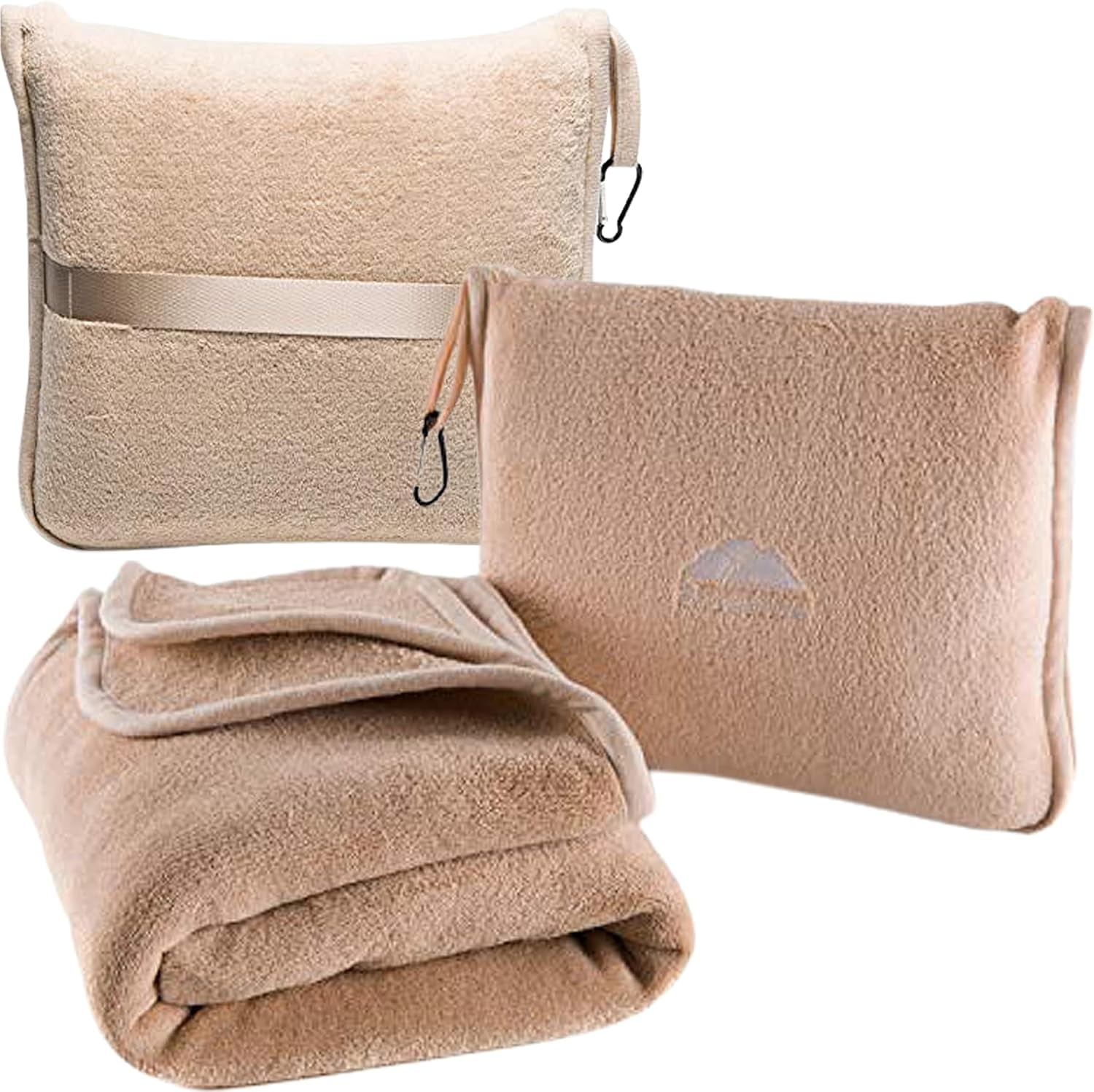 Premium Soft Travel Blanket Pillow Airplane Blanket Packed in Soft Bag ...