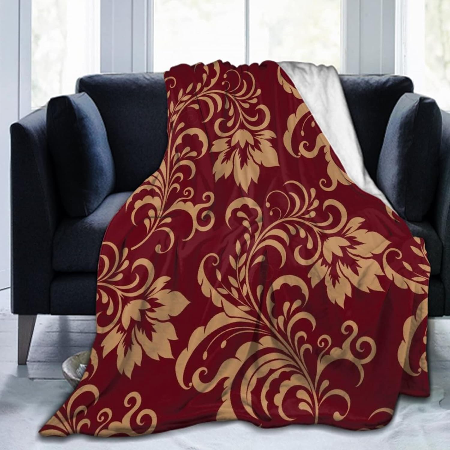 Premium Soft Warm Flannel Blanket Elegant Cozy Wearable Throw Wrap for ...