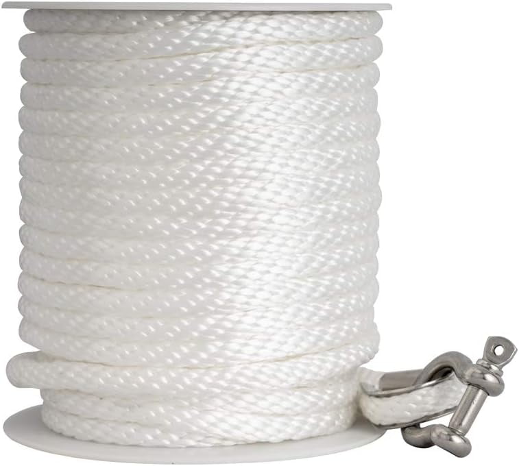 Premium Solid Braid MFP Anchor Line Braided Anchor Rope/Line 3/8 Inch ...
