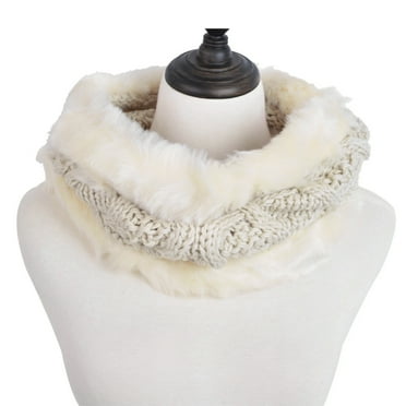 Solid Color Winter Cross Diamond Knit Infinity Loop Circle Scarf ...