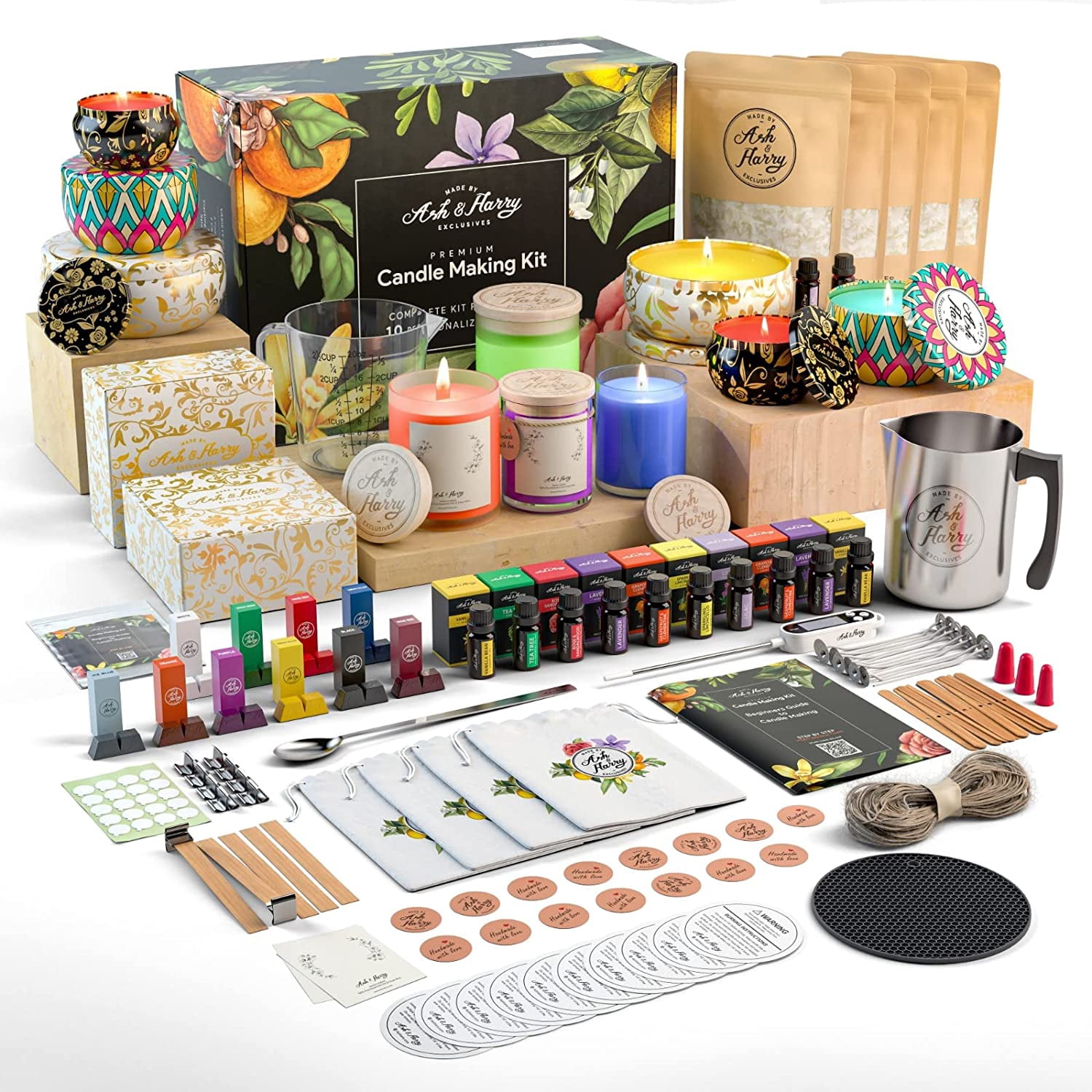 Premium Soy Candle Making Kit for Adults, Complete Gift Set with 10 ...