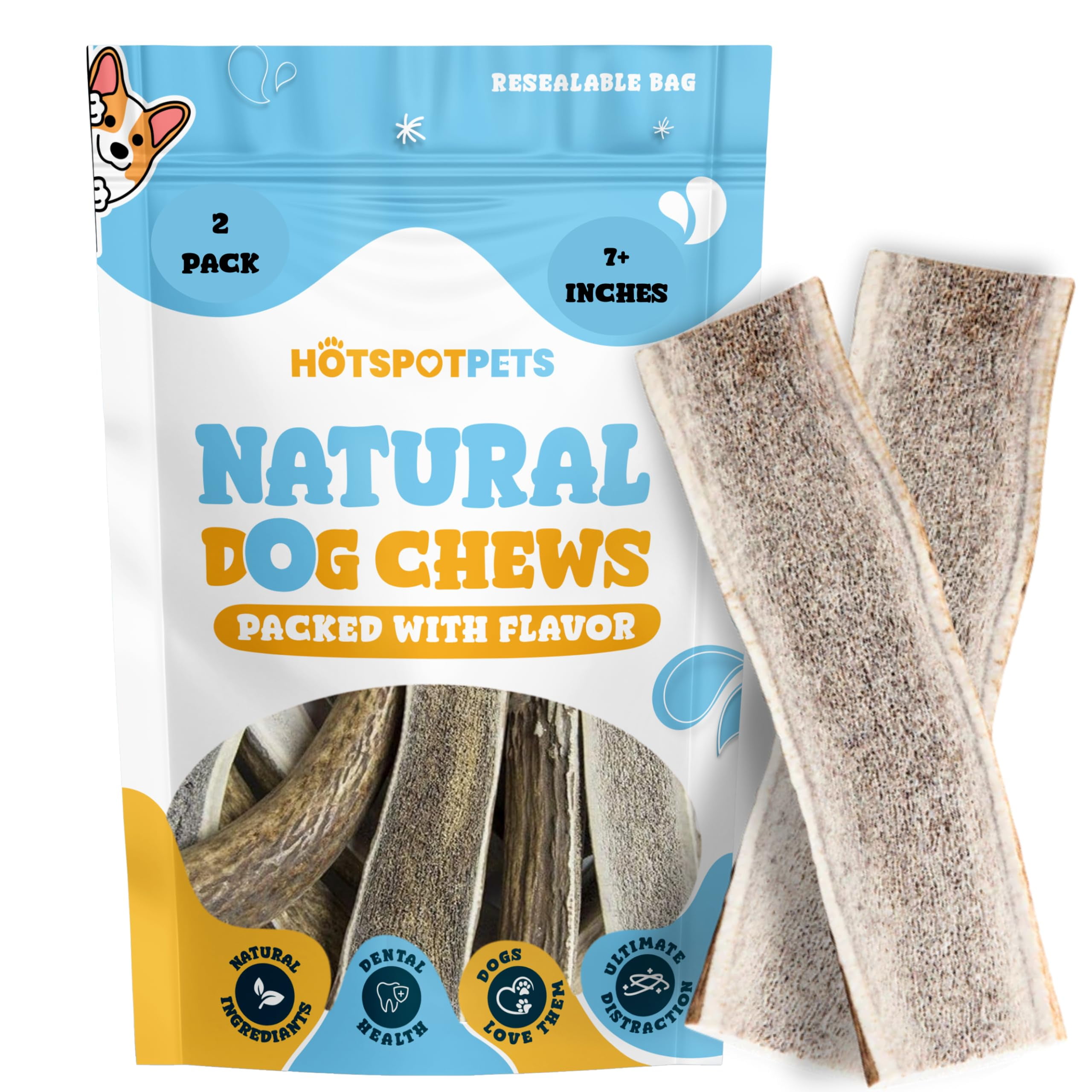 Premium Split Elk Antlers For Dogs - 7 Inch Large Dog Chews (2 Pack ...