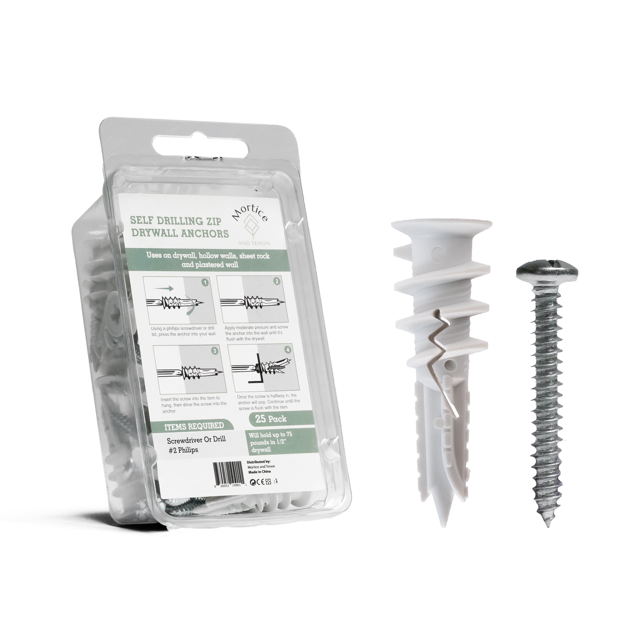 Premium Splitting Self-Drilling Drywall Anchors and Screws Kit | Used ...