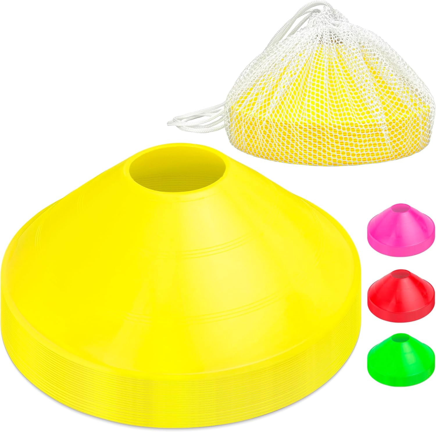 Premium Sports Cones for Agility Training and Drills - 20 Pack with ...