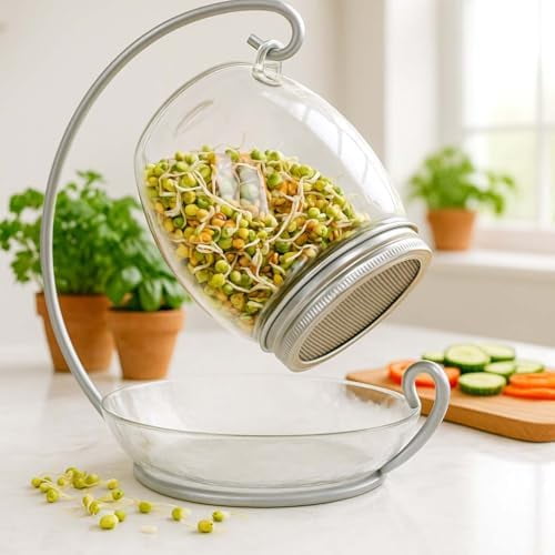 Premium Sprouting Jar Kit - Unique 30 oz Wide Mouth Sprouting Jar ...