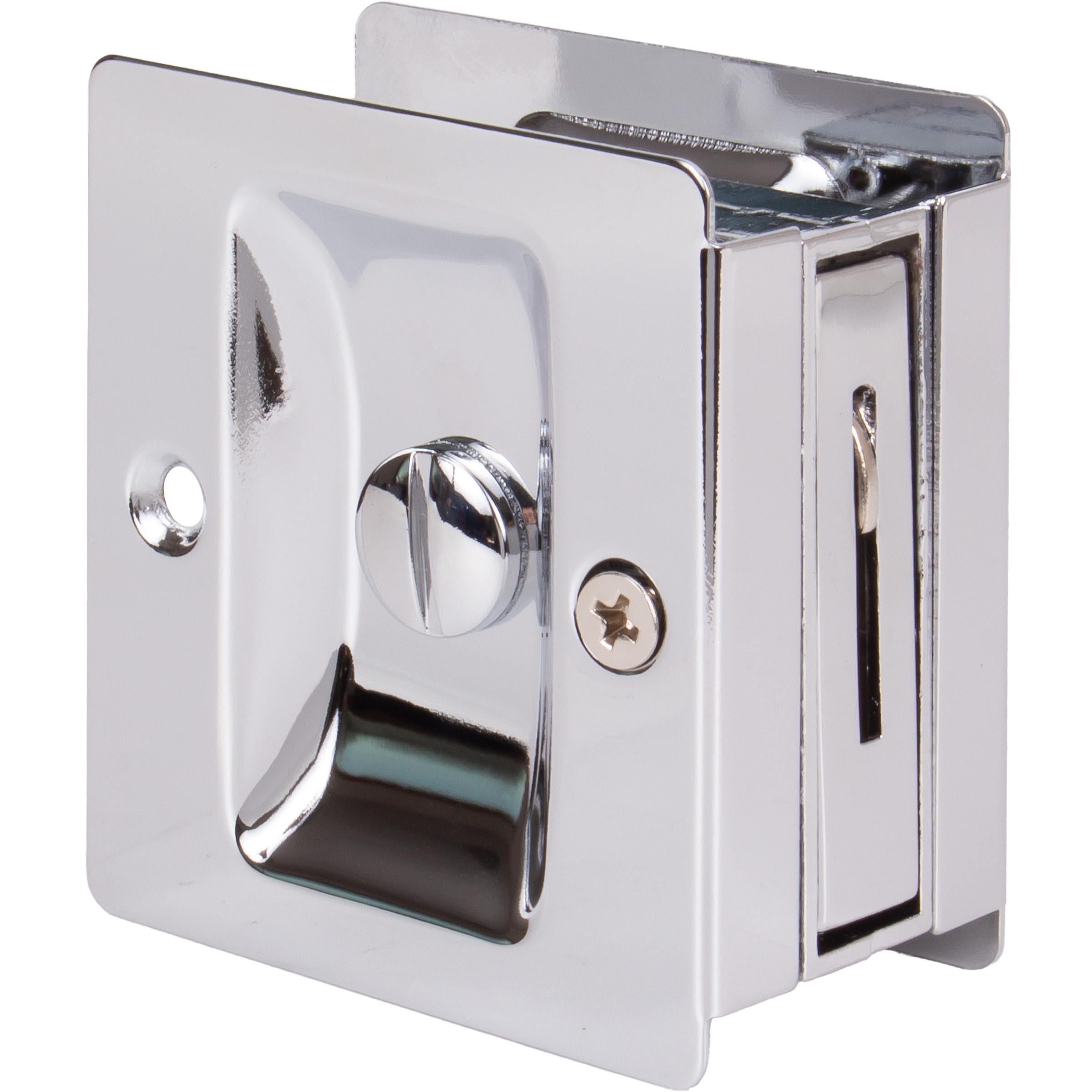 Premium Square Pocket Door Lock, Privacy (Bed/Bath) Latch, Clear Pack ...