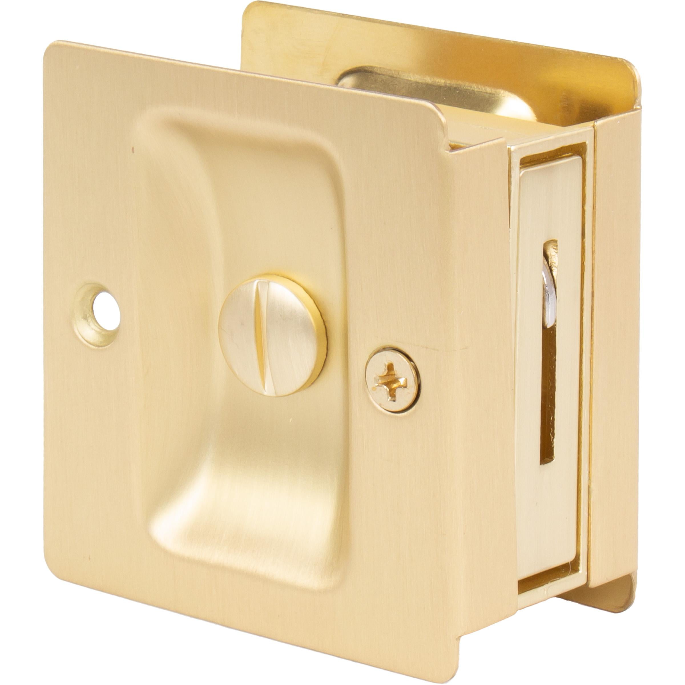 Premium Square Pocket Door Lock, Privacy (Bed/Bath) Latch, Clear Pack ...