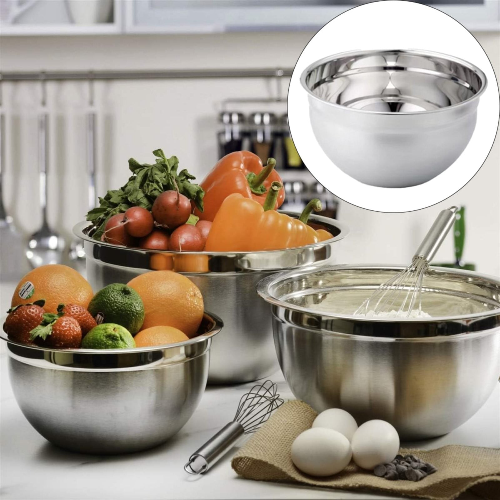 Premium Stainless Mixing Bowls Brushed Stainless Mixing Bowl Set Saving ...