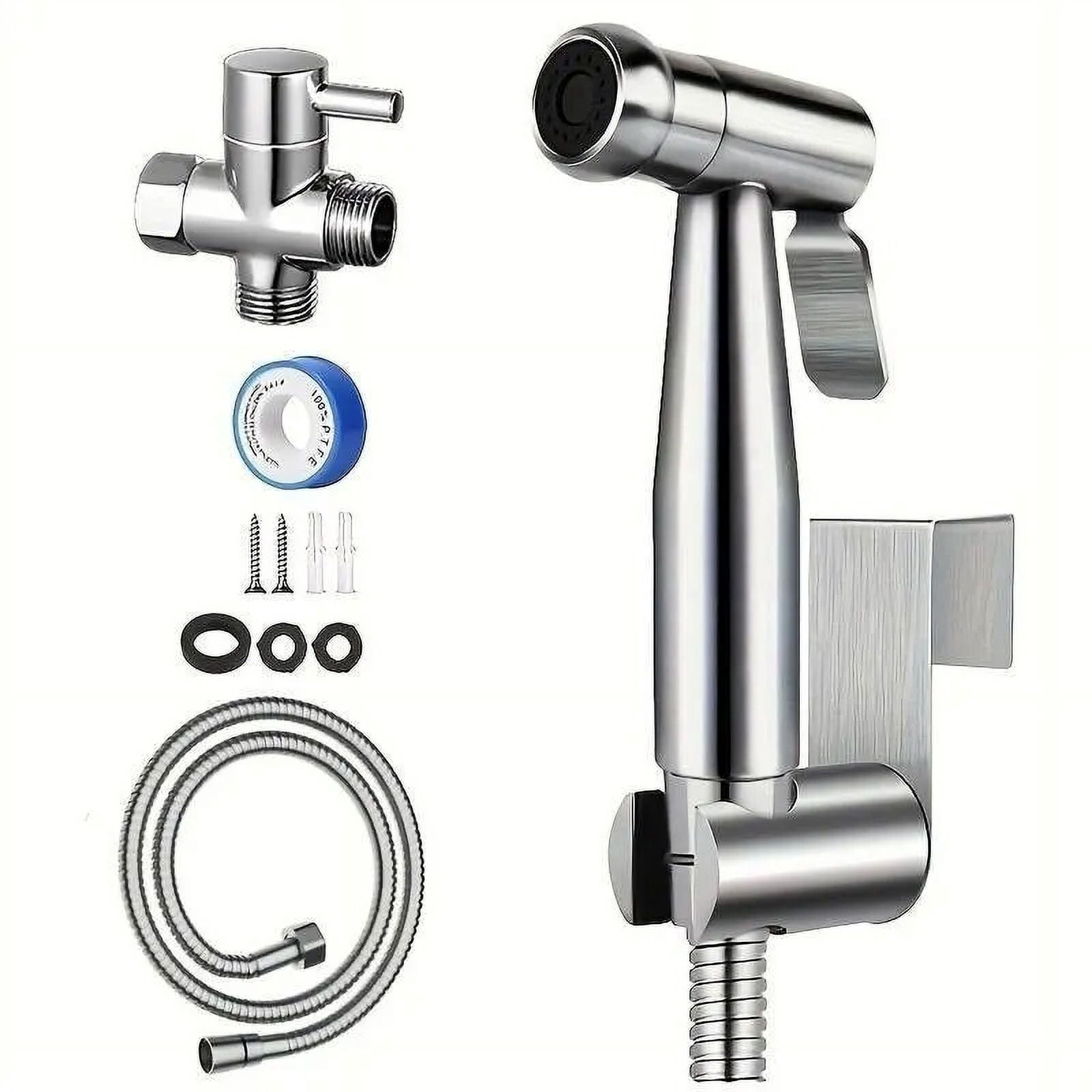 Premium Stainless Steel Bidet Sprayer Shattaf Bathroom Toilet T-Adapter ...
